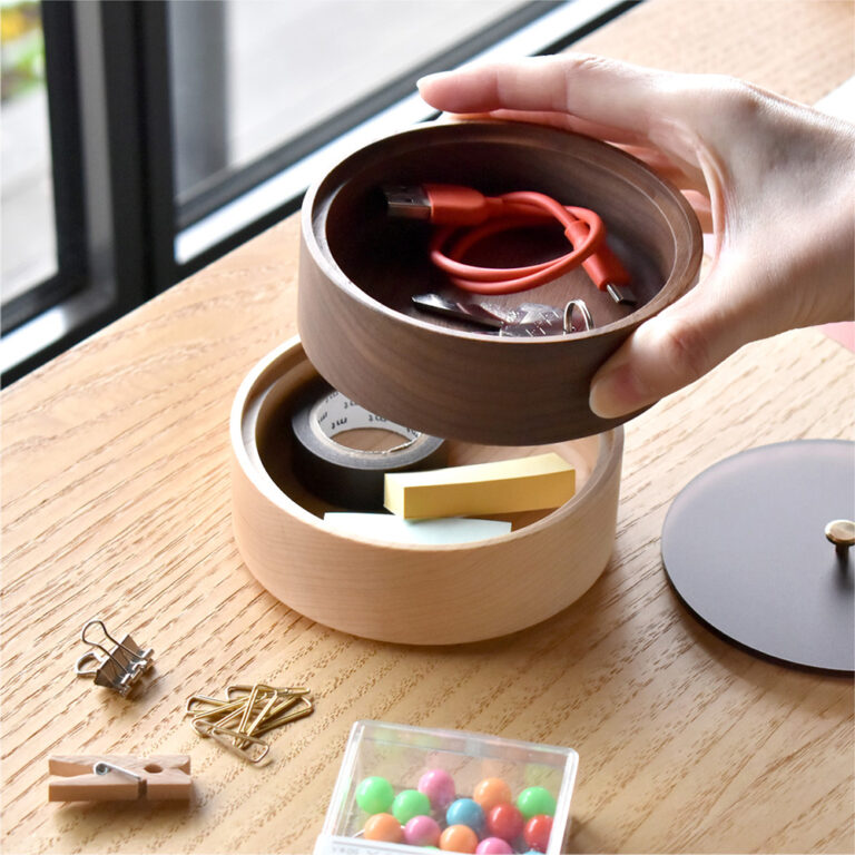 【一部店舗限定】Stackable Round Case | 名入れギフト・木製デザイン雑貨の直営店 Hacoaダイレクトストア