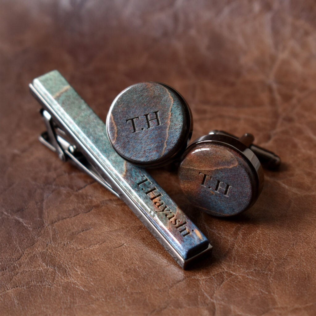 【一部店舗限定】TIE PINS / CUFF LINKS （スタビライズドウッド） | 木製雑貨店 ハコアダイレクトストア